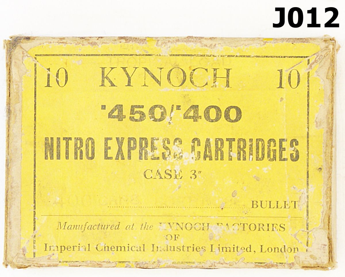 083A-J012-.450/400 NE 3 400grn Kynoch Soft Nose Ammunition x 10 ...